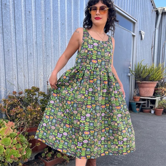 Nooworks | Dresses | Nooworks Floral Dress Green And Pink | Poshmark